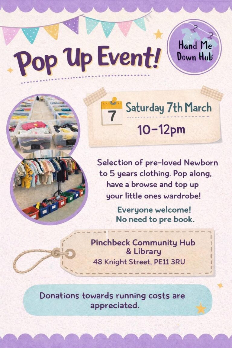 Hand Me Down Hub POP UP - Pinchbeck Hub and Library